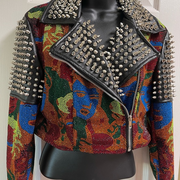 Azalea Wang | Jackets & Coats | Azalea Wang Studded Sequined Moto Jacketm | Poshmark